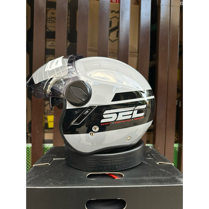 SEC Half face Classic Helmet Moon dual visor | Shopee Philippines
