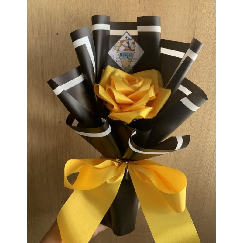 Single Stem Satin Rose Bouquet WITH FREE CARD | Shopee Philippines