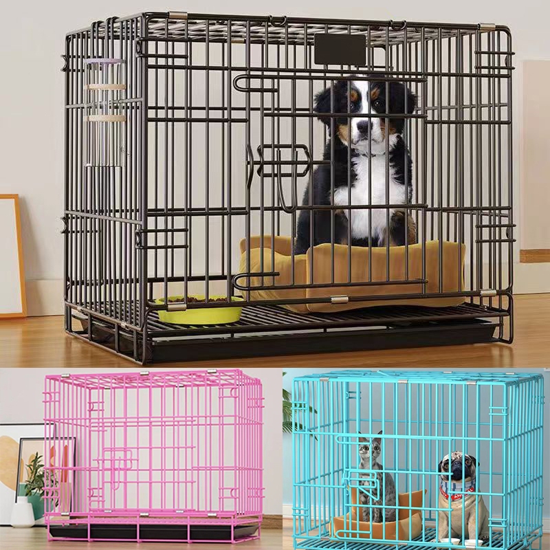 Dog Cage Foldable Pet Cage with Poop Heavy Duty Pet Cages for Dog ...