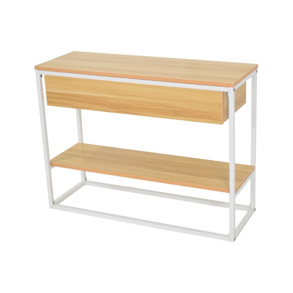 Alina Console Table (100*35) (Natural Wood+White) | Shopee Philippines