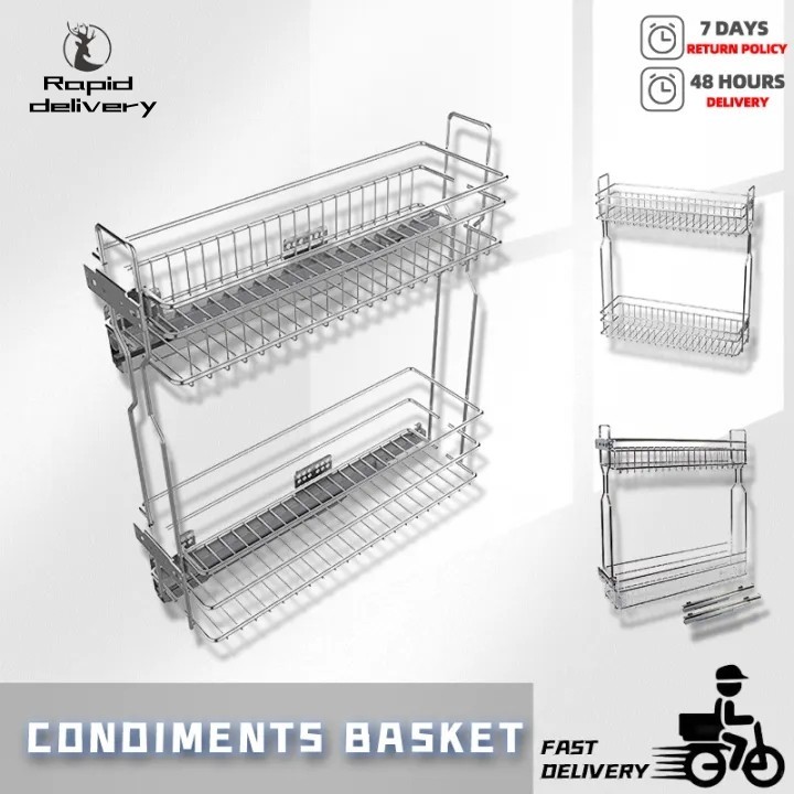 Condiments Pull out basket 2-3 layer 304 stainless | Shopee Philippines