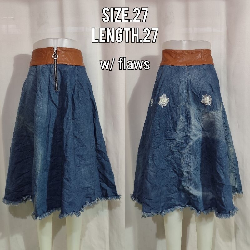 B45 PRELOVED DENIM SKIRT LONG | PALDA 3 | Shopee Philippines