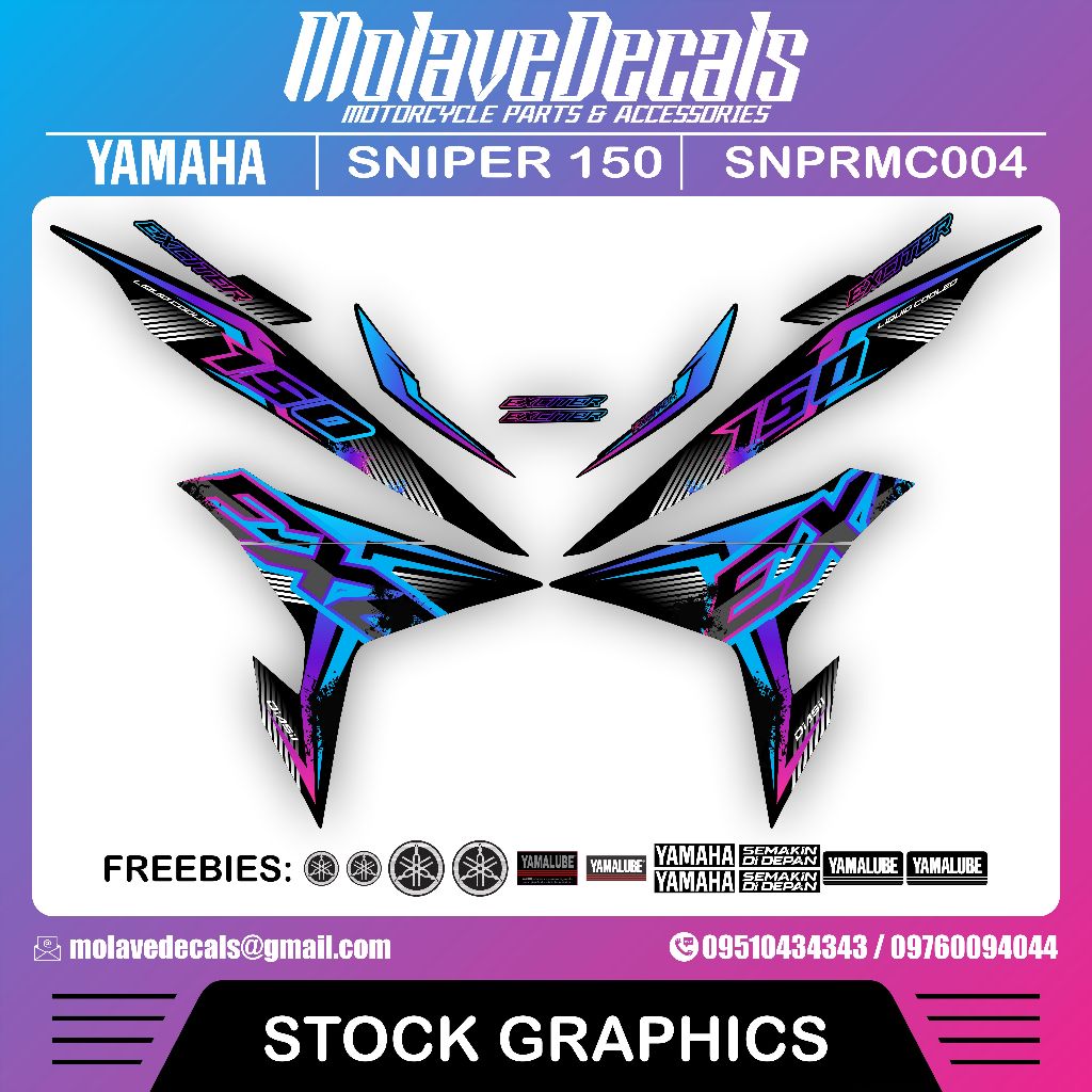 Yamaha Sniper 150 Malaysian Concept Decals SNPRMC004 Cyan Magenta ...