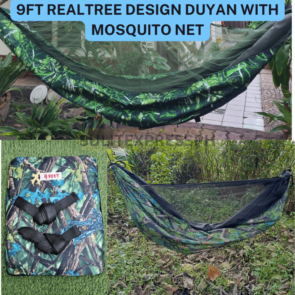 9 Feet RealTree Design Hammock/Duyan with Mosquito Net and FREE Tali ...