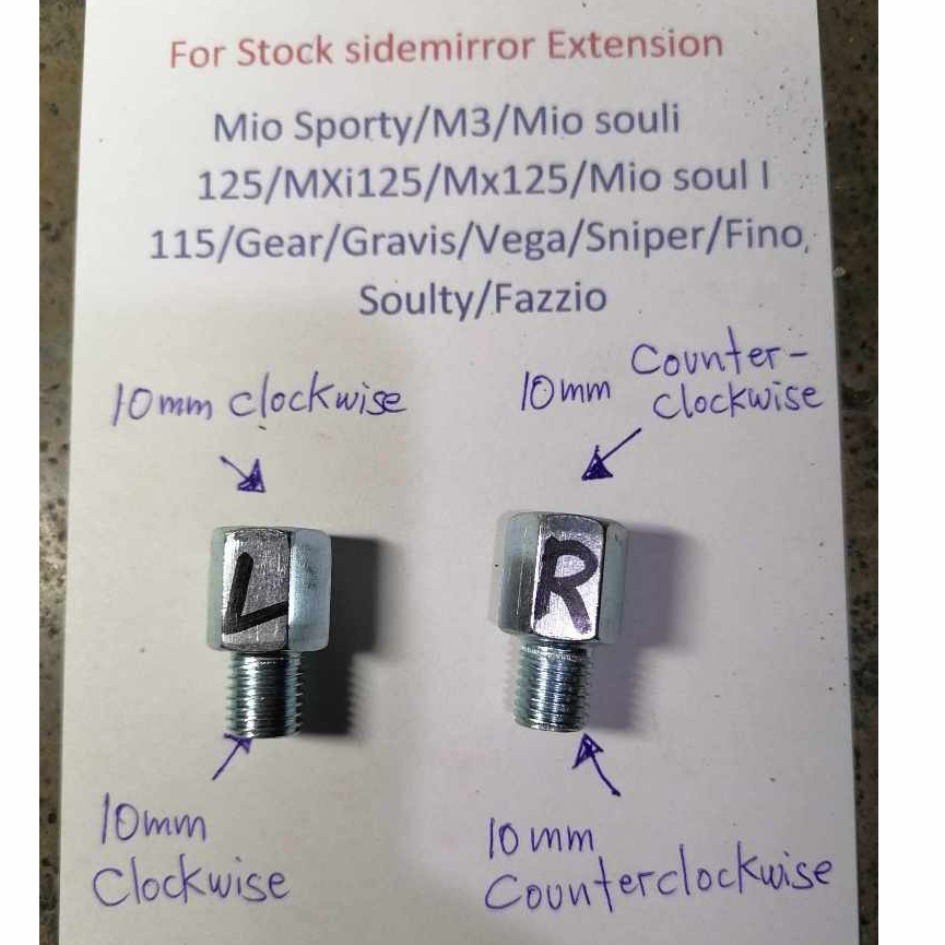 Sidemirror Extension Left(STANDARD) and Right(REVERSE) Stock Yamaha Mio ...