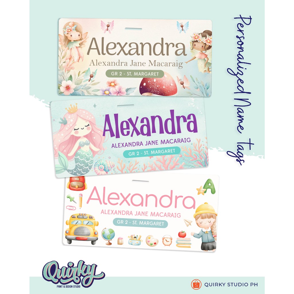 Name Tag for School - Girl Designs (many designs to choose from ...