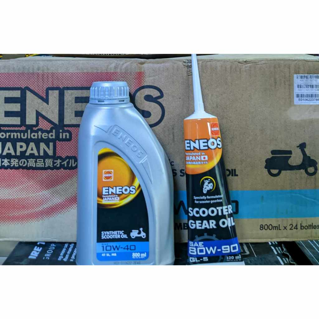 ENEOS Synthetic Scooter oil 4T SAE 10W-40 800ml with Gear oil | Shopee ...