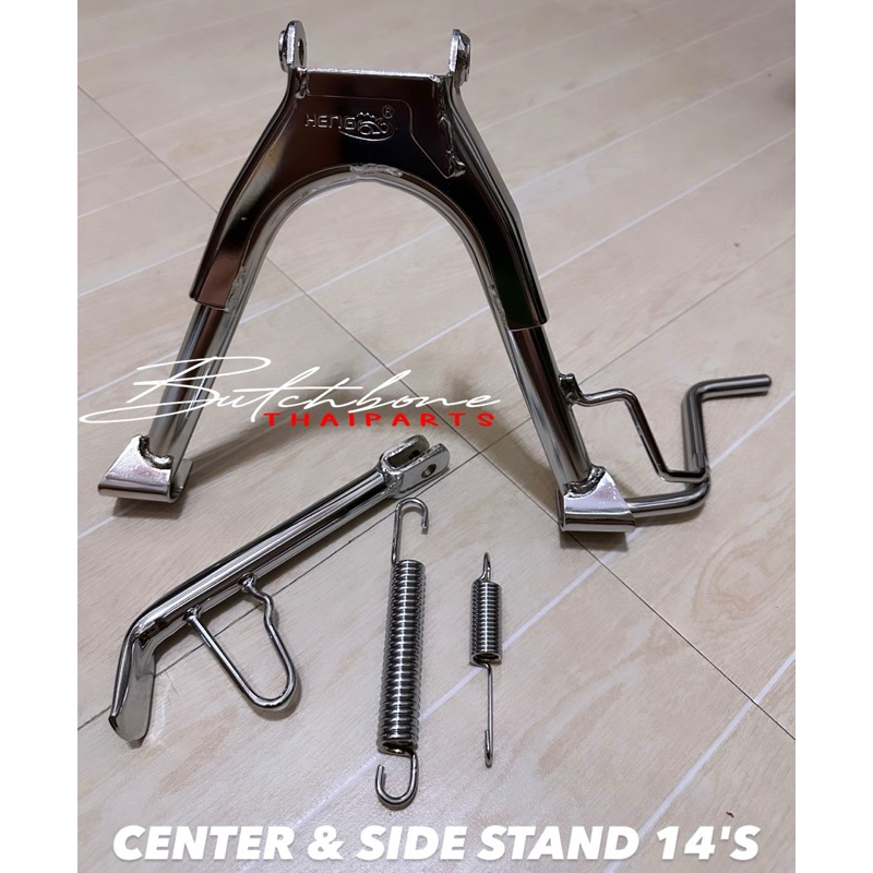 HENG CENTER STAND AND SIDE STAND CHROME 14'S ️17'S SPORTY-NOUVO-SOULTY ...