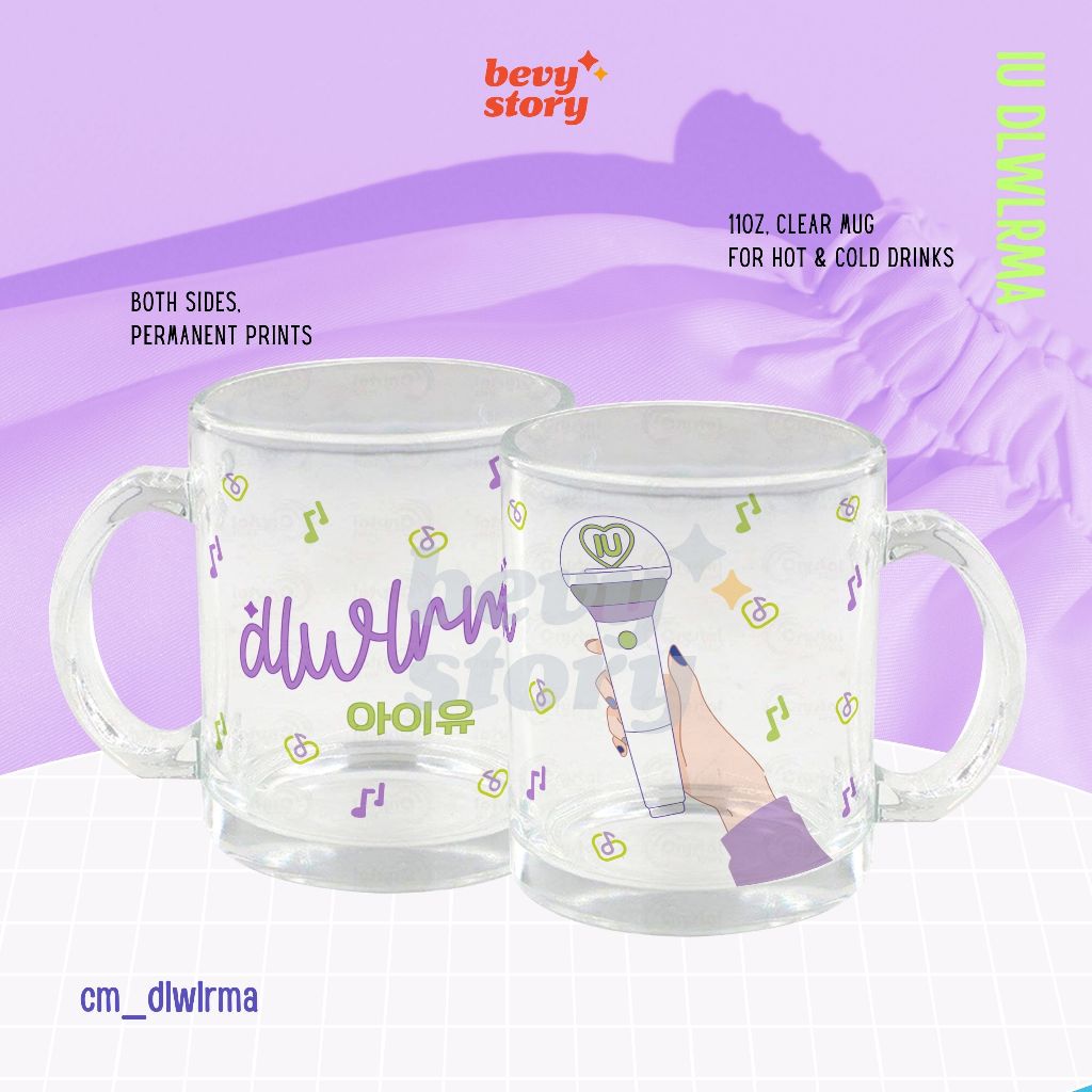 BevyStory | IU Merch Uaena Maena Mug Coffee Kpop Aesthetic Clear Mug ...