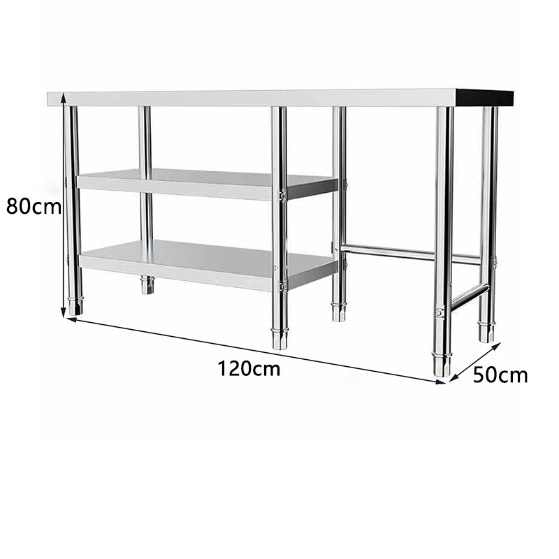 2-layer table 304 stainless steel workbench in home thickening table ...
