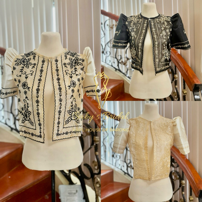 Modern Filipiniana Bolero/ Mestiza with Full Embroidery Design | Shopee ...