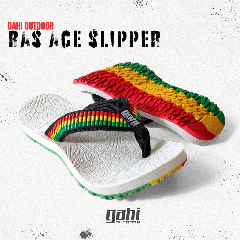 Gahi Outdoor Ras Ace White Reggae Slippers (New Version) | Shopee ...