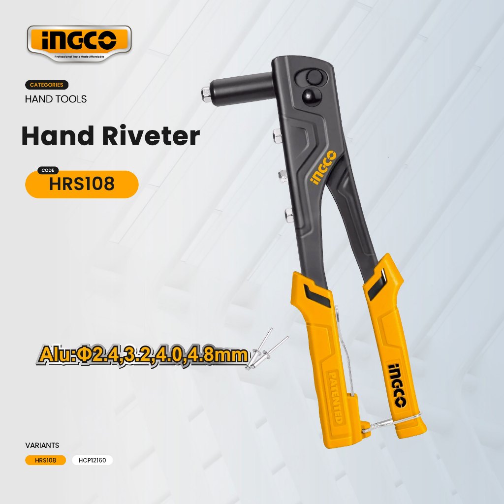 Ingco Hand Riveter 10.5" For Installing Blind Rivets Use HRS108 IHT ...
