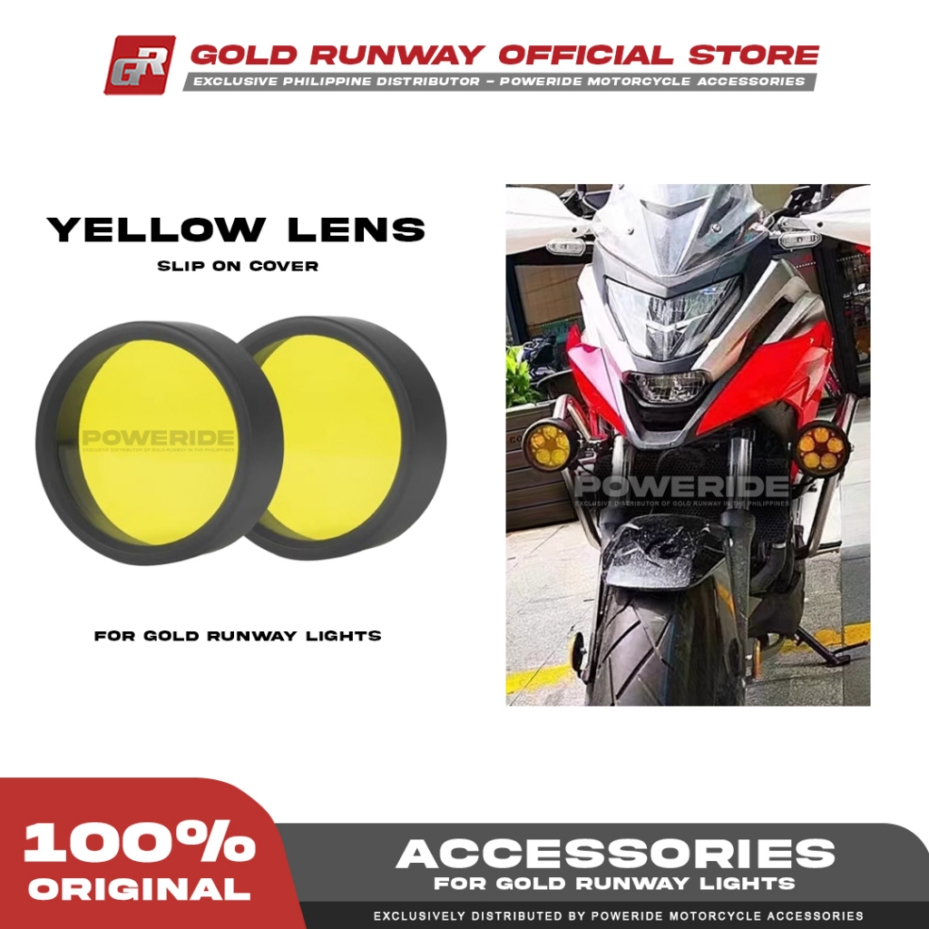 GOLD RUNWAY Yellow Lens (1 Pair, 2pcs) Slip On Cover for Auxiliary LED ...