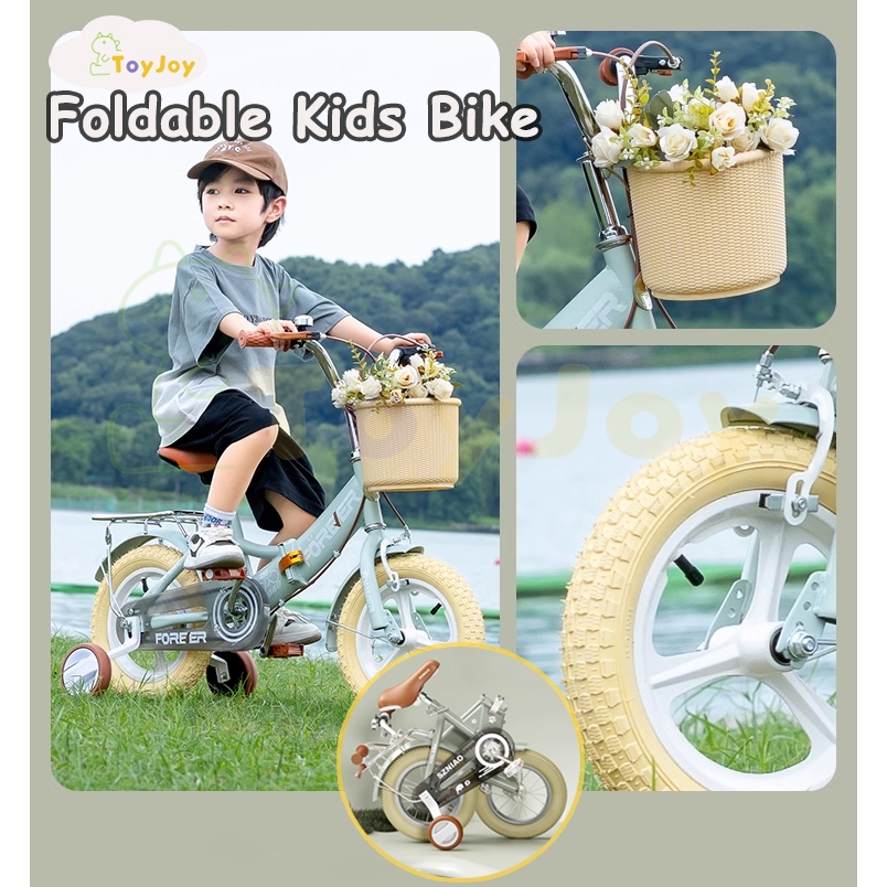 Foldable Kids Bike For Kids Retro Children Bicycle Portable Outdoor ...