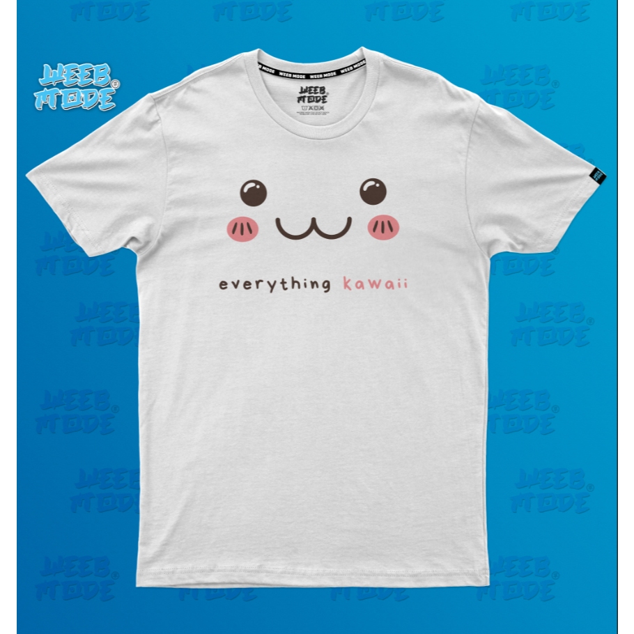 Kawaii Cute Face Anime Simple Aesthetic Cotton Shirt Black White Weeb ...