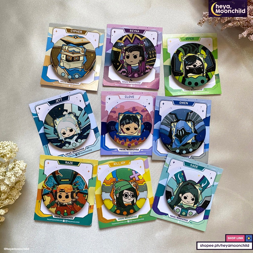 Valorant Agents Button Pins Tamagochi Inspired | Shopee Philippines