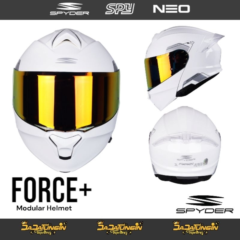 SPYDER Force+ Modular Dual Visor Helmet w/ Free Extra Clear Visor ...