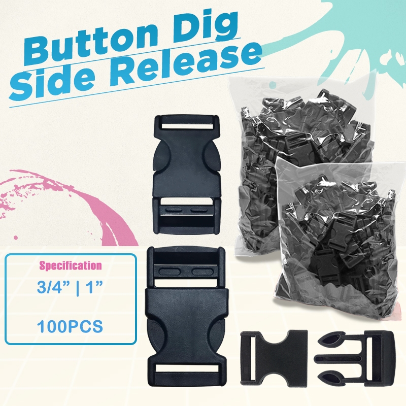 100pcs Button Dig Accessory for ID Lace Lanyard Making Side Release ...