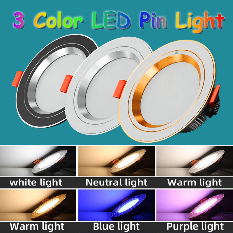 Hot Sale 3Color Pin Light LED 5W Recessed Downlight Lamp Panel Light ...