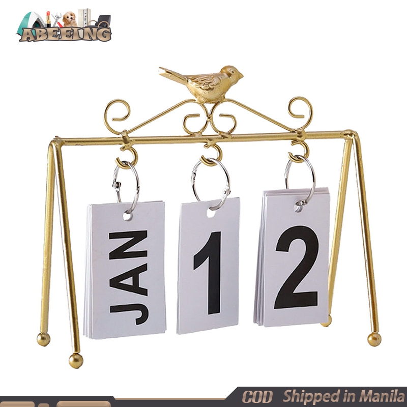 Iron Desk Calendar Perpetual Desk Calendar Flip Calendar Office Desktop ...