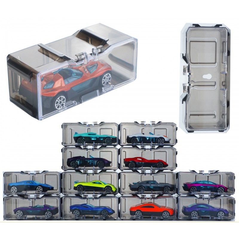 5pcs Mini Toy Model Cars Display Case 1/64 Scale Clear Tiny Stackable ...