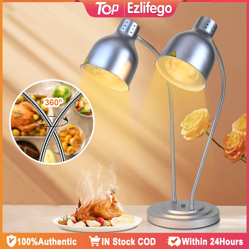 Commercial Food Heat Lamp Portable Restaurant Catering Dual Head Heat ...