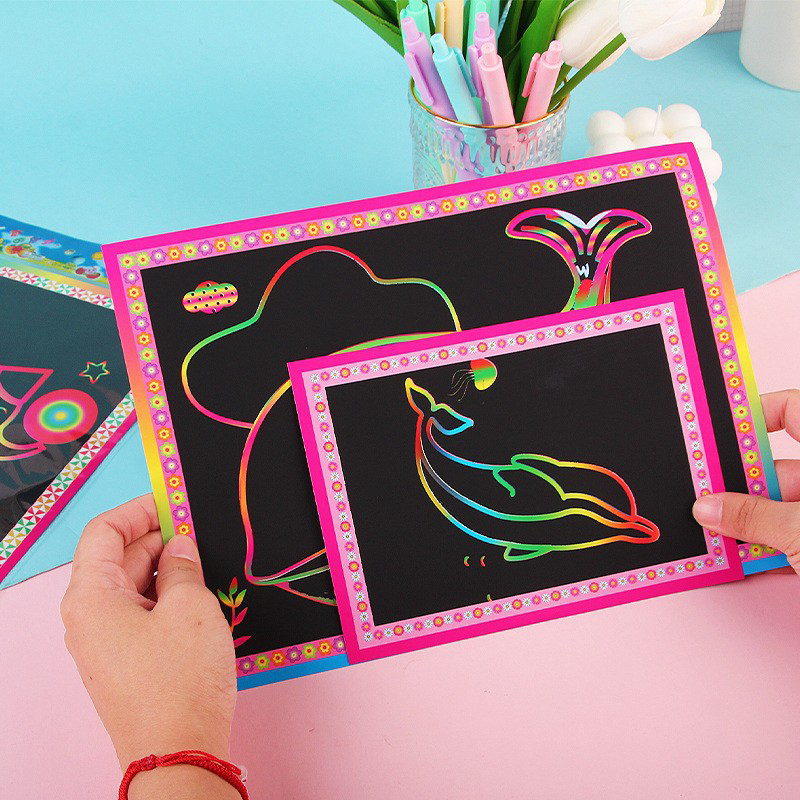 Black Coloring Scratch Toys Loot bag filler Arts Graffiti Toy ...