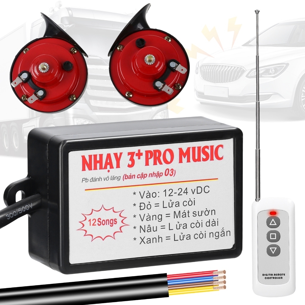 12v24v Universal Nhay 3+Pro car Music Horn Controller Horn Speaker ...