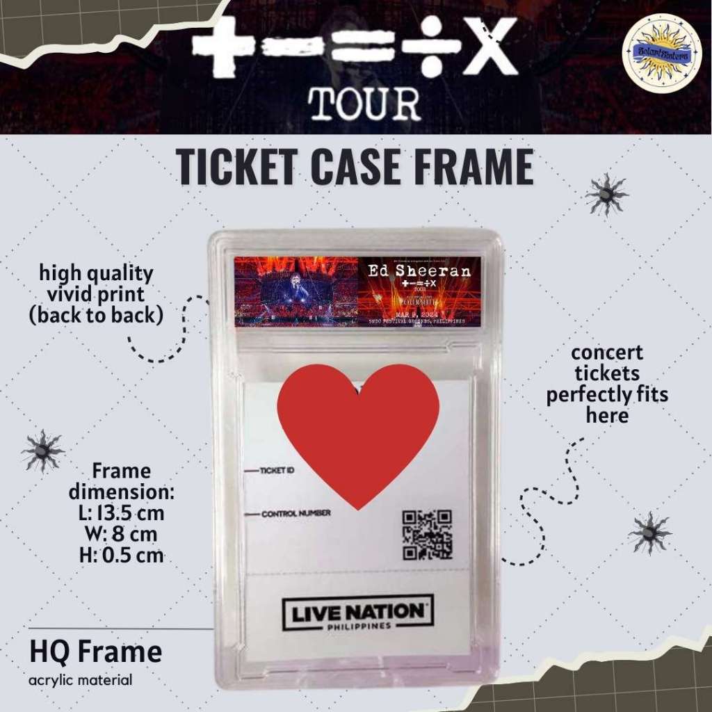 ED SHEERAN +–=÷× Mathematics Tour Concert Ticket Case Frame Keeper ...