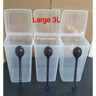 (SET OF 3) LARGE FOOD STORAGE CONTAINER CEREAL MILK TEA POWDER HALO ...