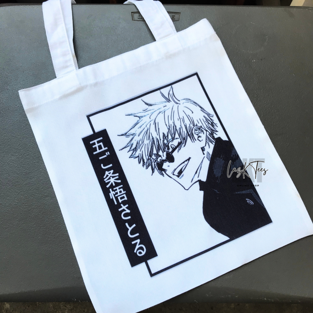 LAZKTEES Satoru Gojo Bag Jujutsu Kaisen Anime Tote Bag Canvas Katsa ...