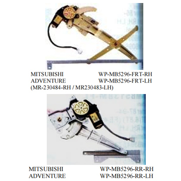 WINDOW MECHANISM/REGULATOR WP-MB5296 MITSUBISHI ADVENTURE FRONT/REAR RH ...
