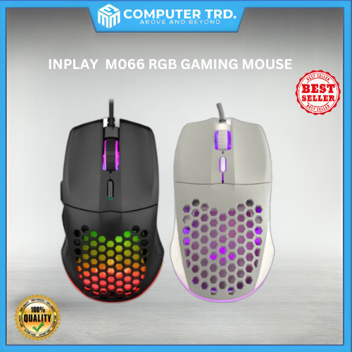 INPLAY M066 Rgb Gaming Mouse Light Weight Hollow Luminous Mouse for PC ...