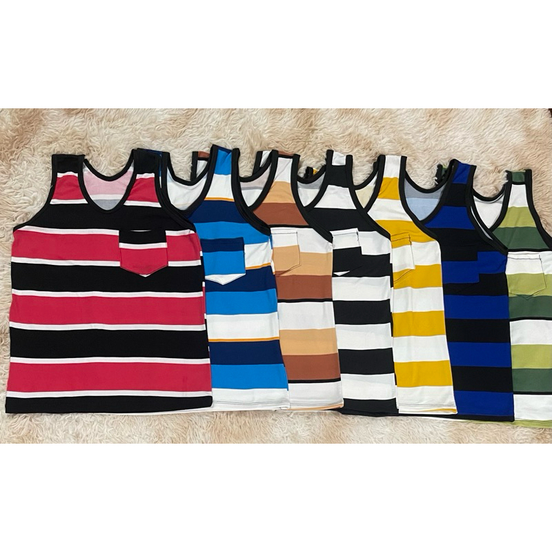 4 PIECES STRIPED SANDO FOR BOYS 7-9 YEARS OLD (ASSORTED COLORS ...