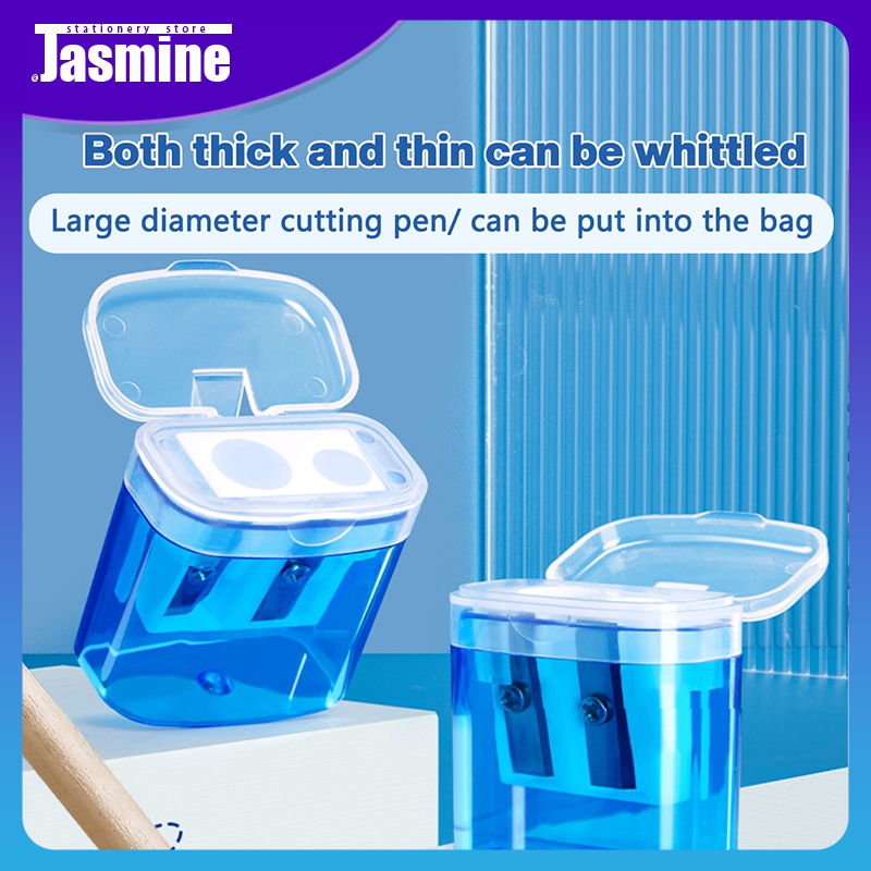 Double Hole Pencil Sharpener With Case Cute Stationary School Supplies ...