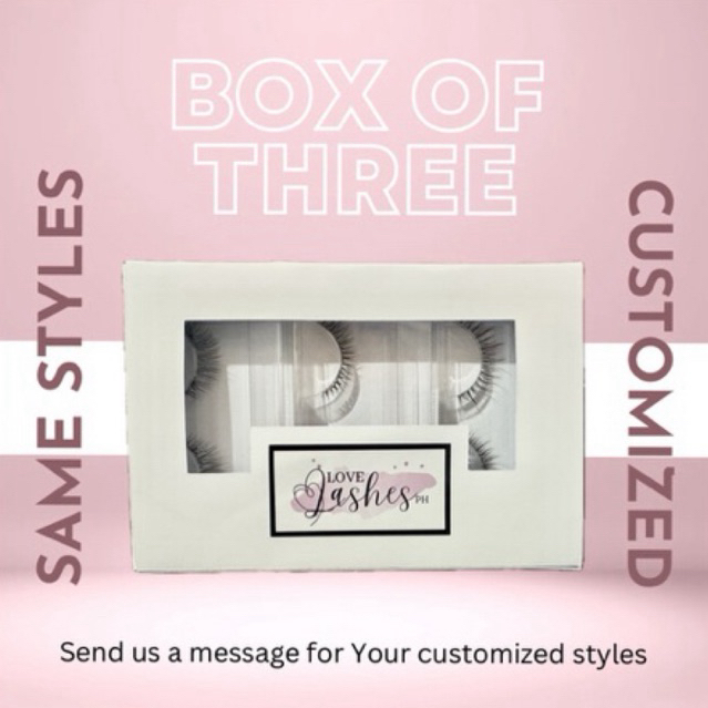 Love Lashes Ph Box of Three Eyelashes False Lashes | Shopee Philippines