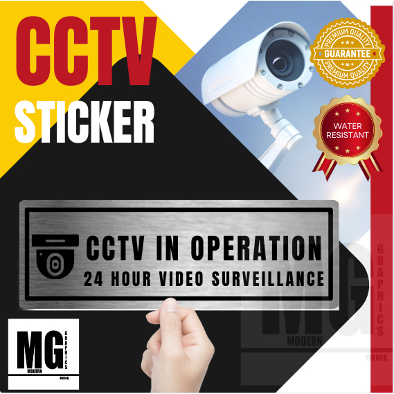 Modern Graphics CCTV Operation Sticker (10 x 2.5 inches) Non-Fade ...