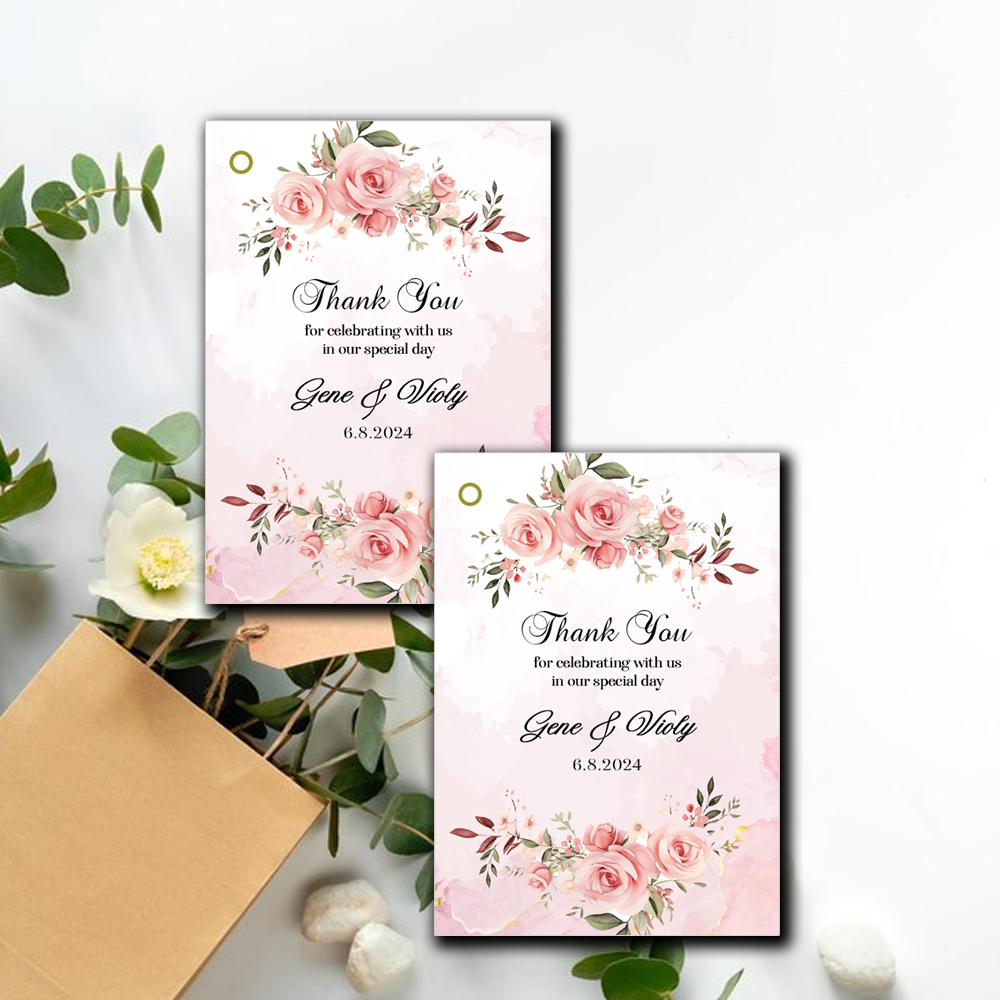 Print Only Gift Souvenir Tags Thank You Hangtags for debut, wedding ...