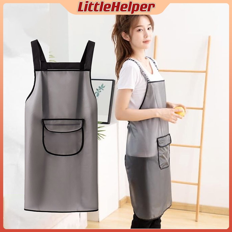 PVC Kitchen Apron For Cooking Oil-proof Waterproof Apron | Shopee ...