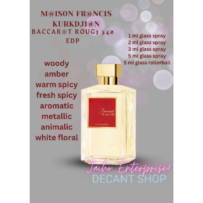 Sample Bottles Authentic Niche Perfume Collection eM eF Kay Baccarat ...