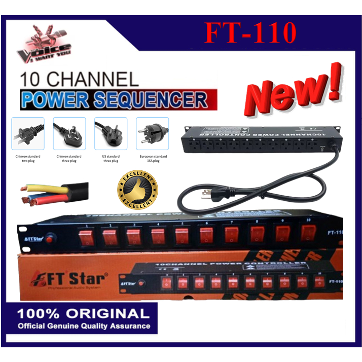 FT-Star Audio Power Switch FT-110 10 Channel Power Controller | Shopee ...