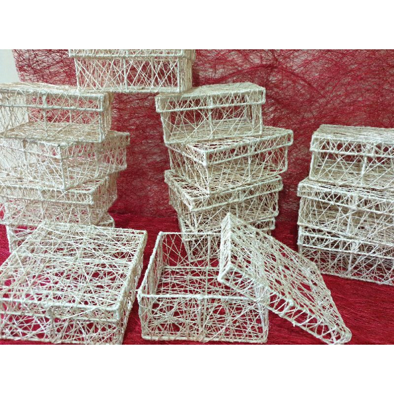 abaca box 7x7x3 only /gift or souvenir packaging | Shopee Philippines