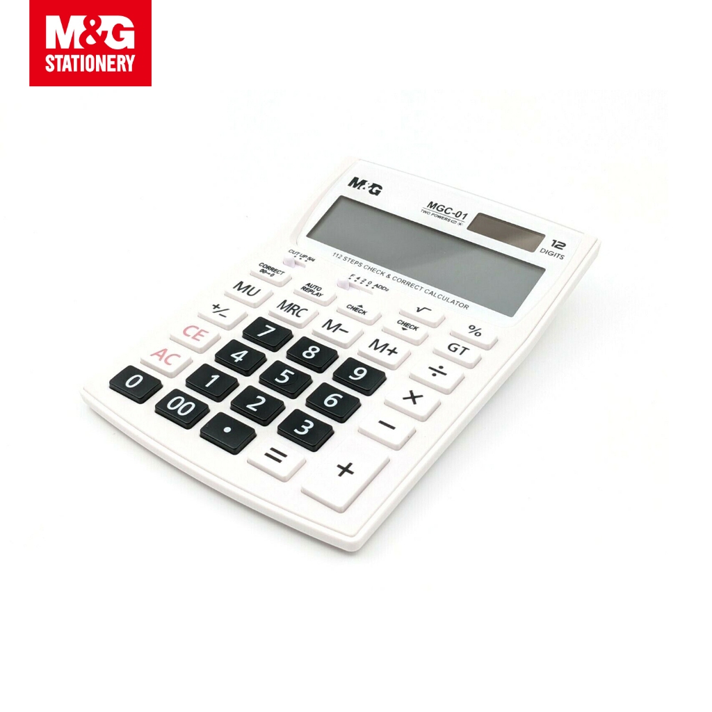 M&G 112 Steps Check & Correct Calculator 12 Digits Two Way Power Mgc-01 ...