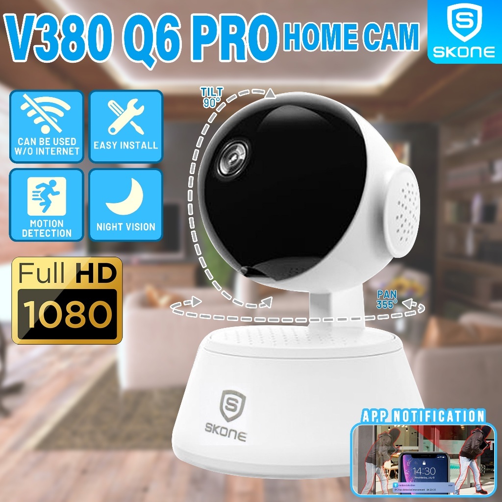 V380 Q6 1080P IP Cam 360 Degree 3D Panoramic WiFi CCTV Camera IP CAM ...