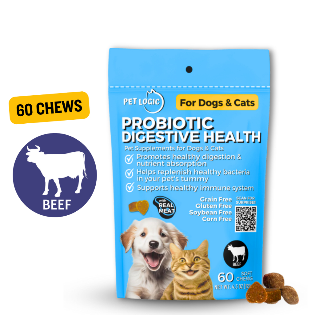 Pet Logic Probiotic Digestive Health 120g Dog & Cat Treats Supplement ...