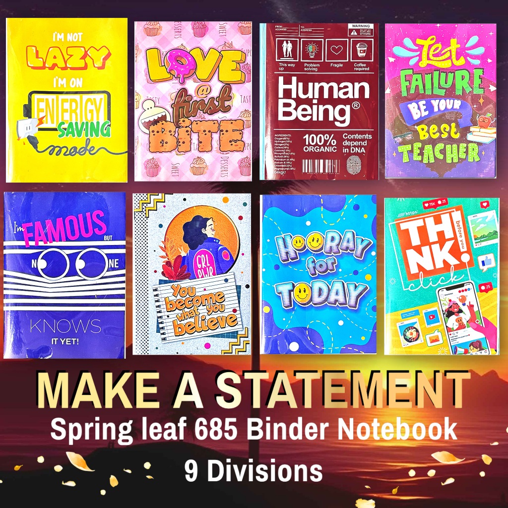 SpringLeaf 685 Clip Binder Notebook 9 divisions - MAKE A STATEMENT ...