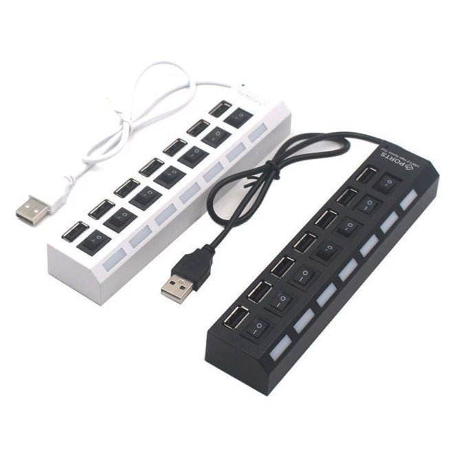 7-Port HUBs High Speed USB 2.0 Multi HUB Splitter Expansion Computer ...