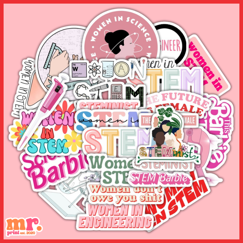 WOMEN IN STEM VOL 1 STICKERS STEMINIST STICKERS WATERPROOF STICKERS ...