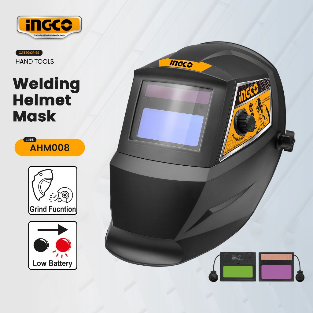 Ingco Auto Darkening Welding Helmet Mask AHM008 IHT | Shopee Philippines